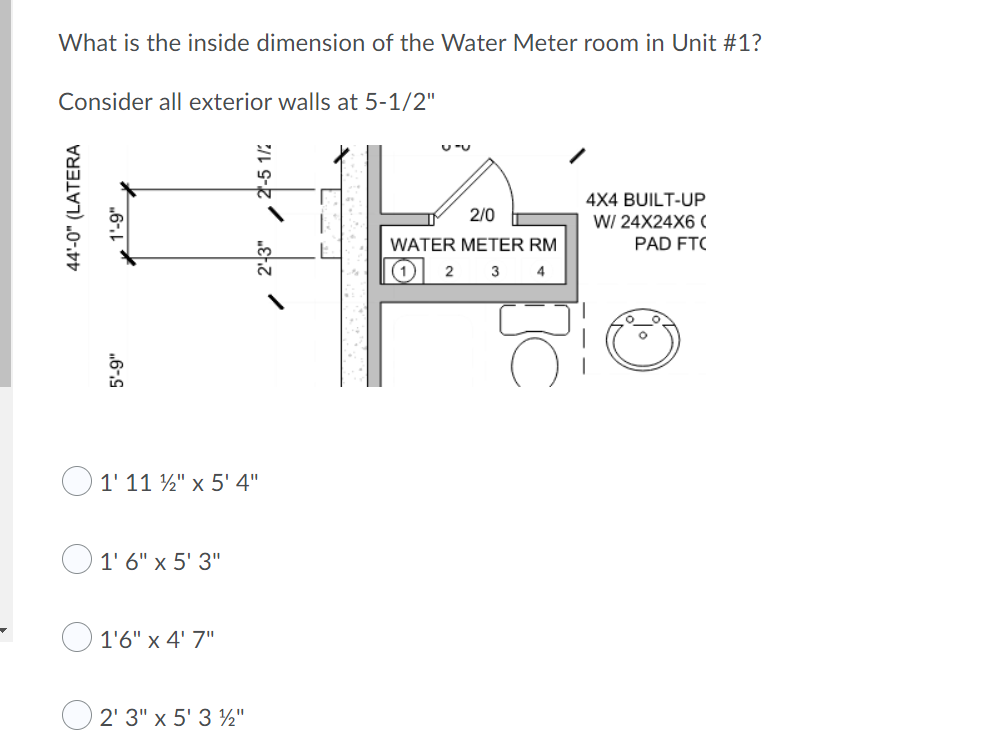 Solved What is the inside dimension of the Water Meter room | Chegg.com