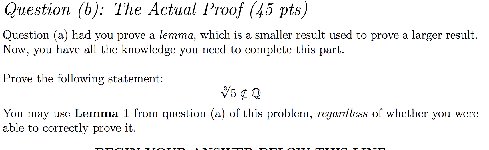 Solved Problem 4: A Classic Proof of Irrationality (60 pts) | Chegg.com
