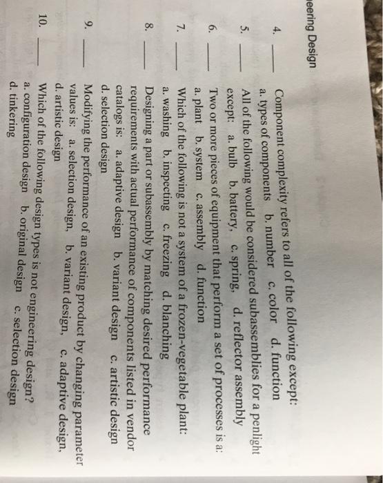 Solved eering Design Component complexity refers to all of | Chegg.com