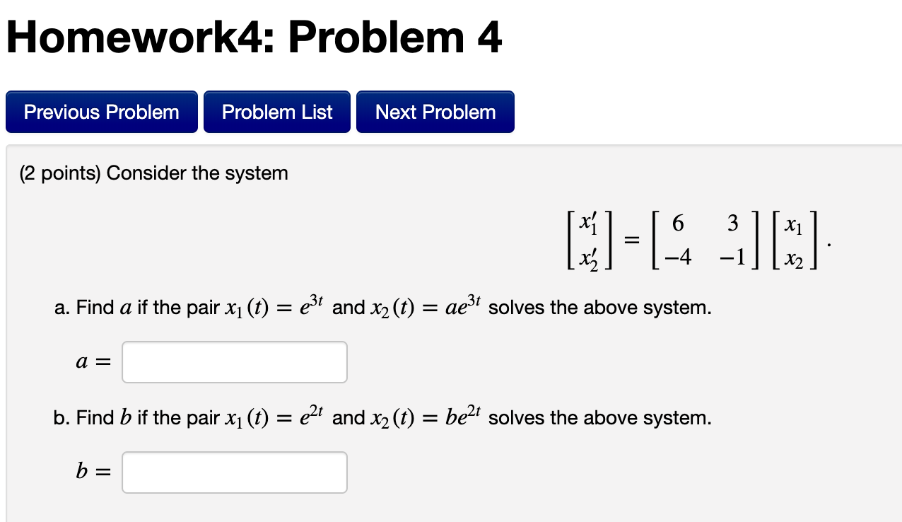 Solved Homework4: Problem 4 Previous Problem Problem List | Chegg.com