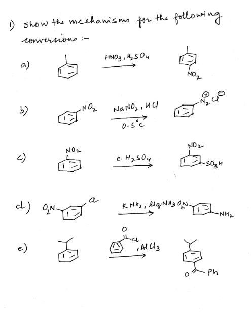 Solved 1) show the mechanisms for the following conversions | Chegg.com