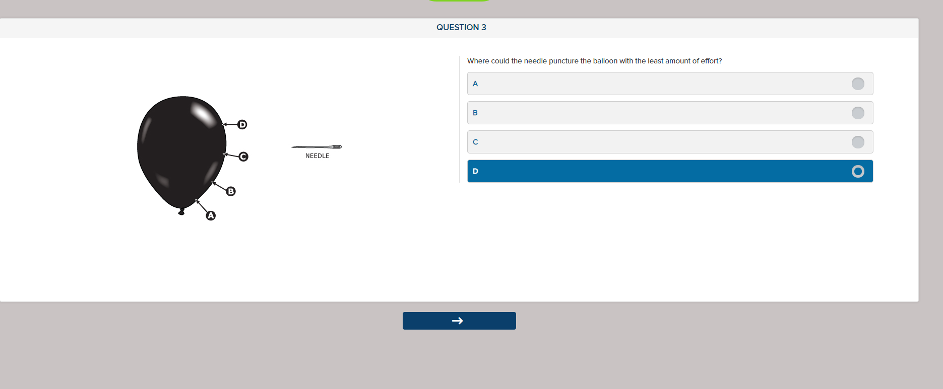 Solved Where could the needle puncture the balloon with the | Chegg.com
