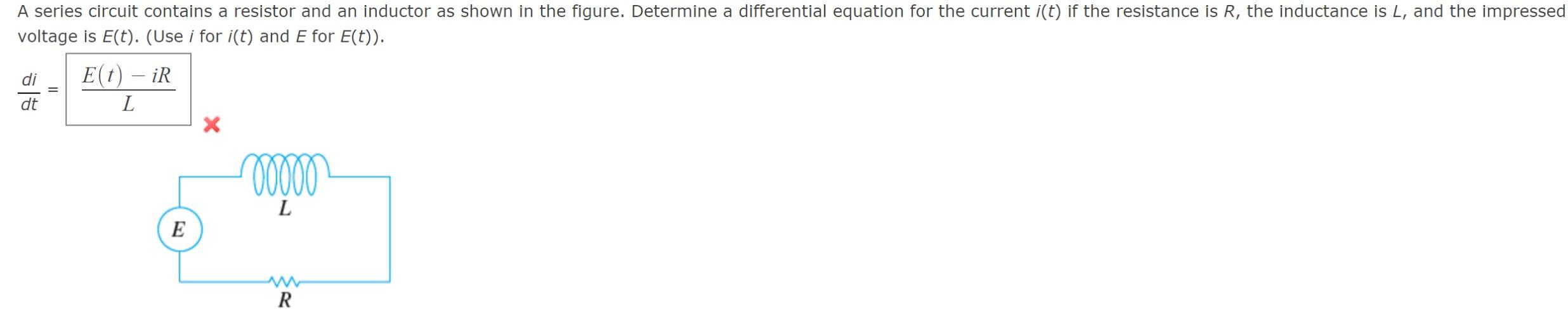 Solved A series circuit contains a resistor and an inductor | Chegg.com