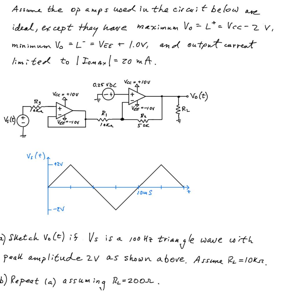 Solved Assume the op amps used in the circuit below are | Chegg.com