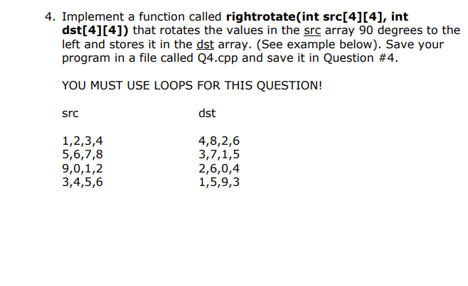Solved 4. Implement a function called rightrotate(int | Chegg.com