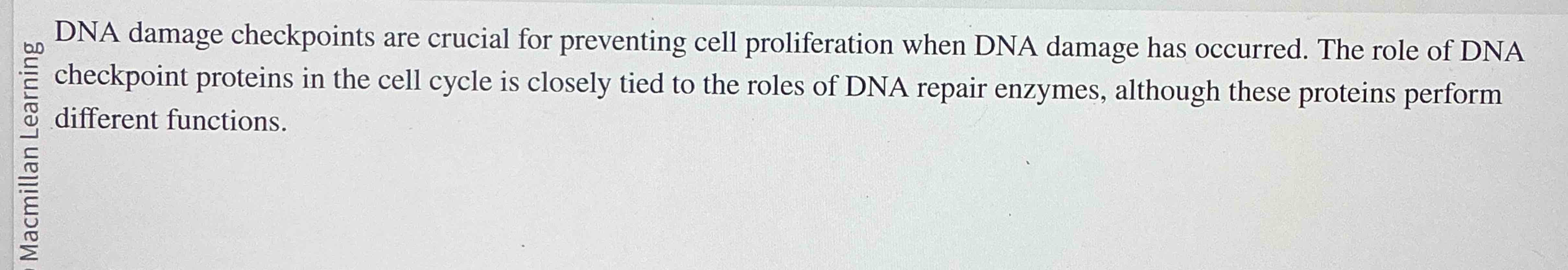 Solved DNA damage checkpoints are crucial for preventing | Chegg.com