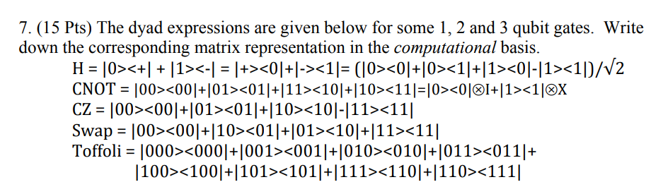 = 7. (15 Pts) The dyad expressions are given below | Chegg.com