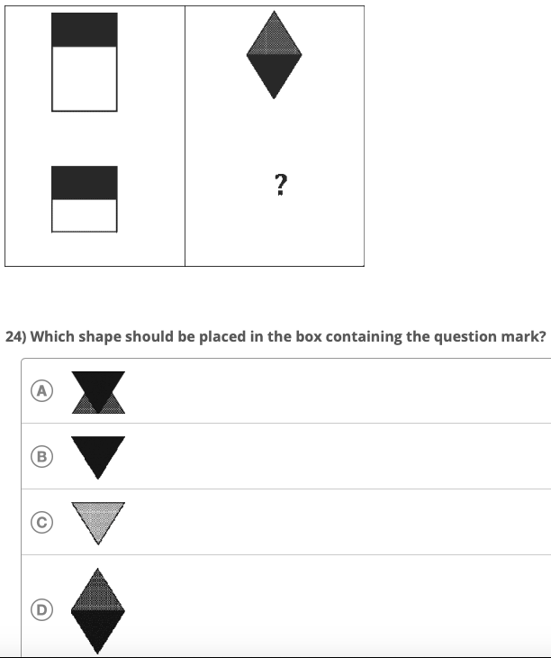 Solved 24) Which shape should be placed in the box | Chegg.com