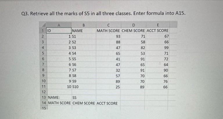 Solved Completing each question by using VLOOKUP, INDEX and | Chegg.com