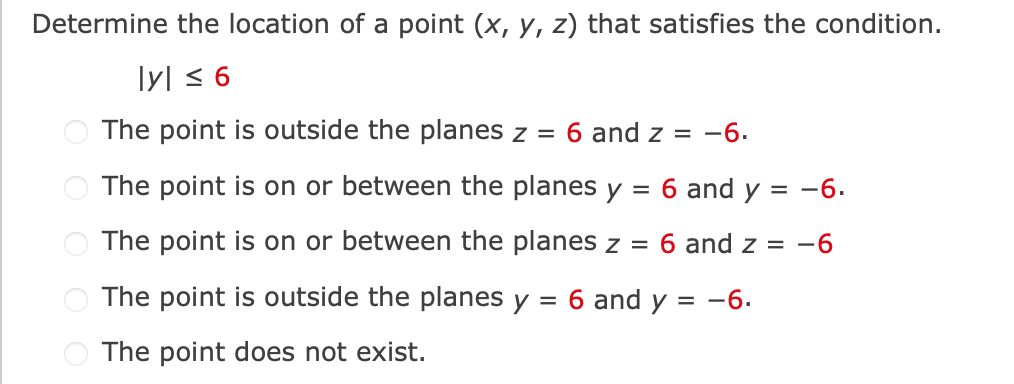 Solved Determine the location of a point (x,y,z) that | Chegg.com
