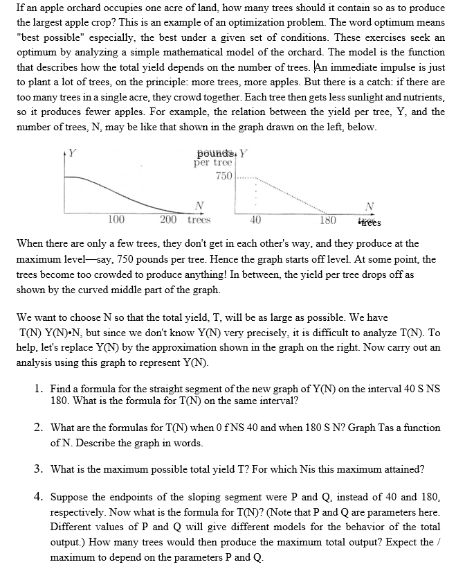 Solved If an apple orchard occupies one acre of land, how | Chegg.com