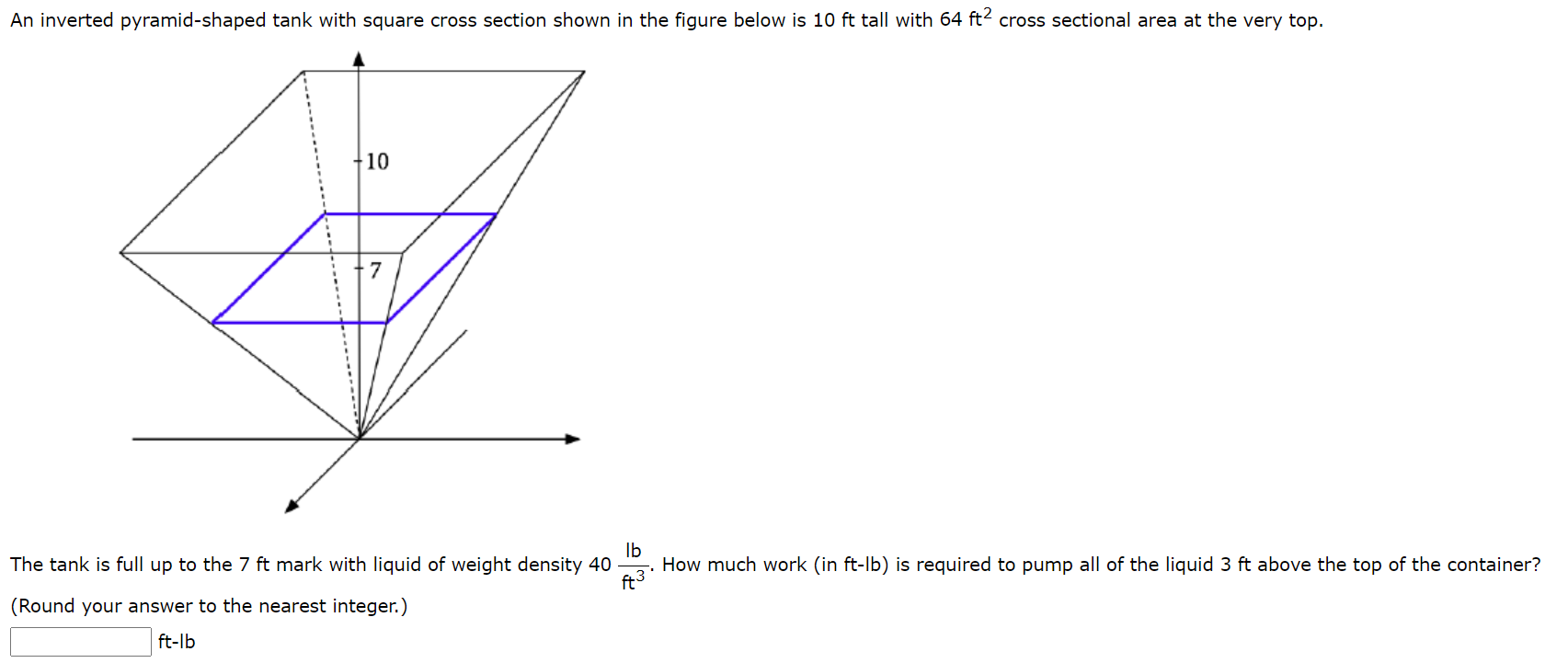 Solved An inverted pyramid-shaped tank with square cross | Chegg.com