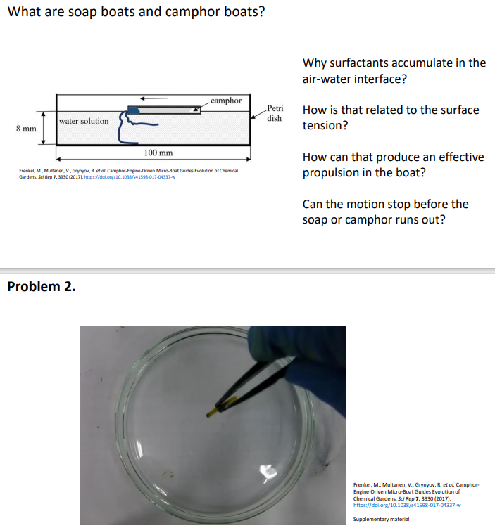 Solved What are soap boats and camphor boats? Why | Chegg.com