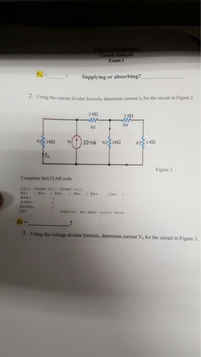 Solved Using the current divider formula, determine current | Chegg.com