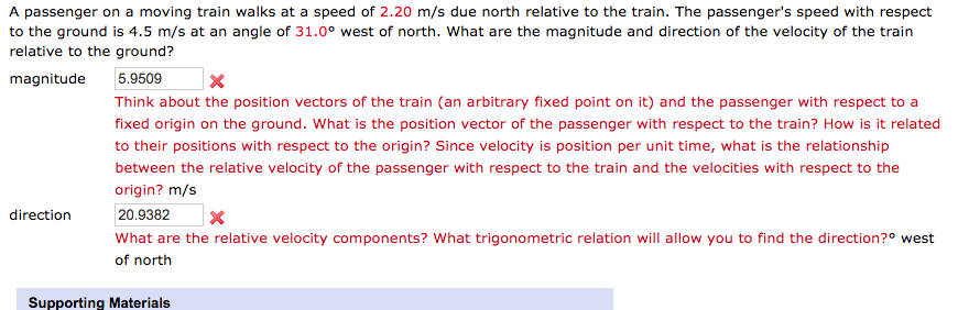 Solved A passenger on a moving train walks at a speed of | Chegg.com