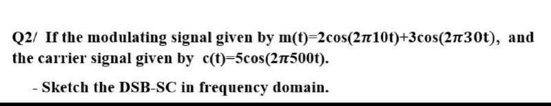 Solved Q2/ If the modulating signal given by | Chegg.com