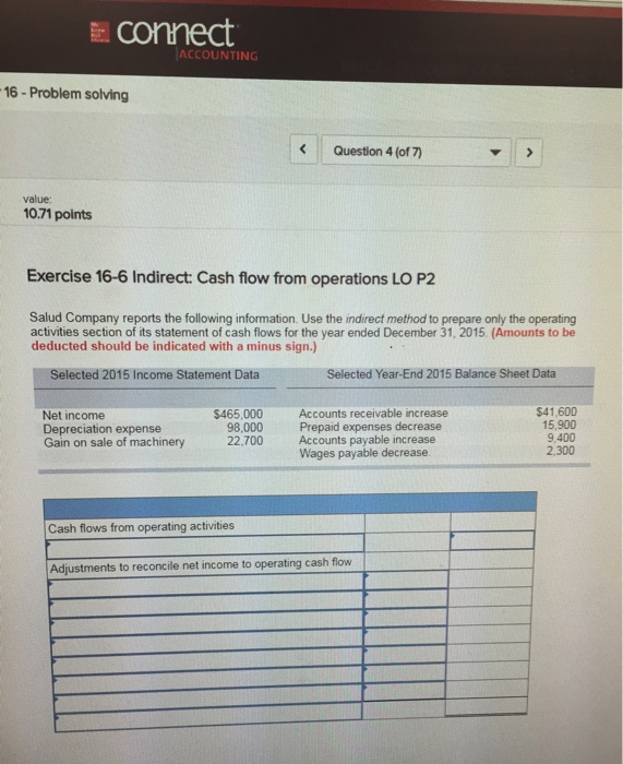 Solved 配COnnect ACCOUNTING 16-Problem solving Question 4 (of | Chegg.com