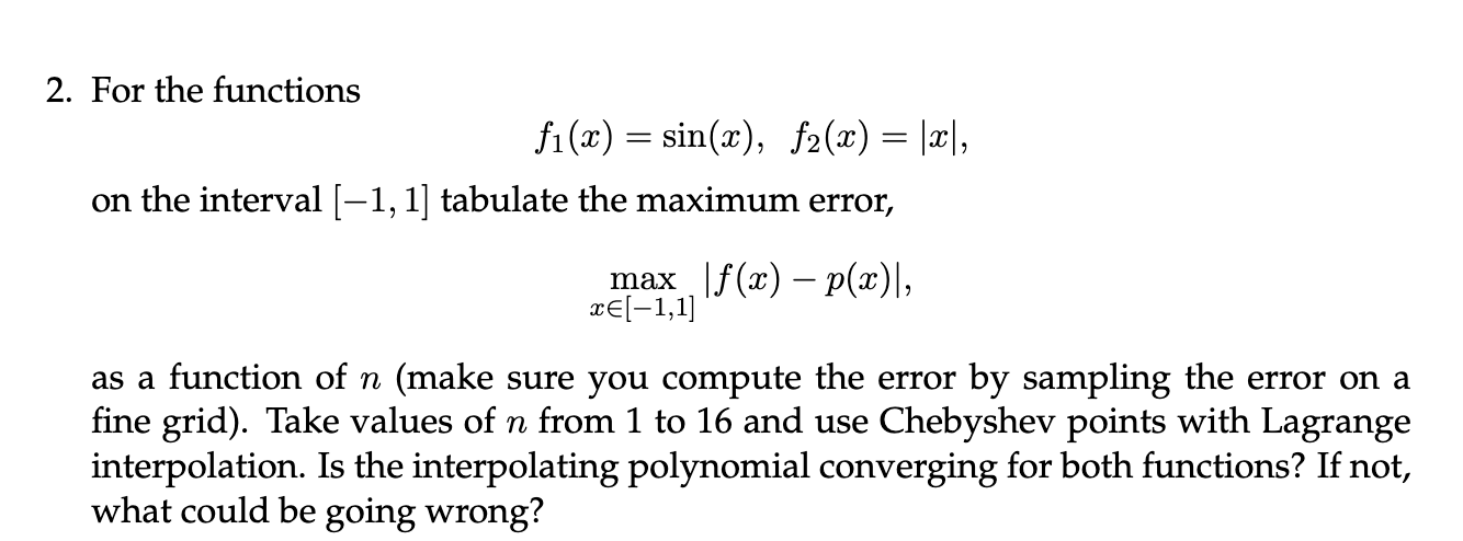 Solved 2. For the functions f1(x)=sin(x),f2(x)=∣x∣, on the | Chegg.com