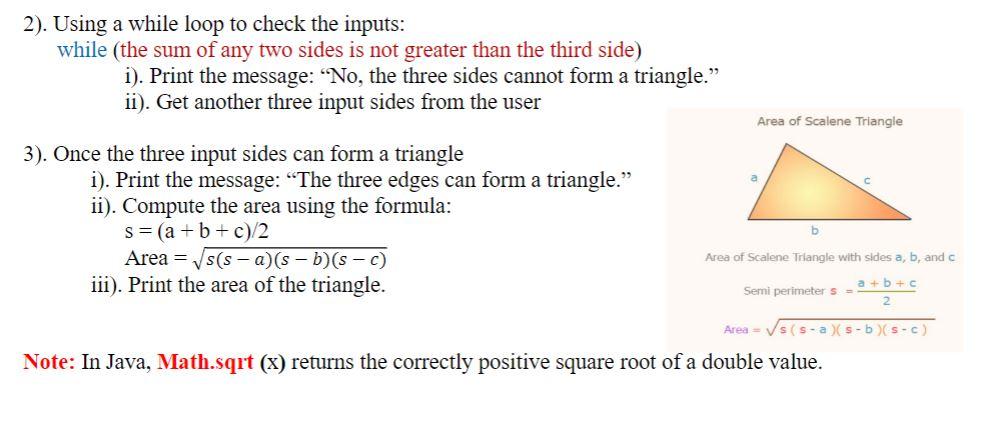 Solved 1. Validating Triangles (Use the posted | Chegg.com