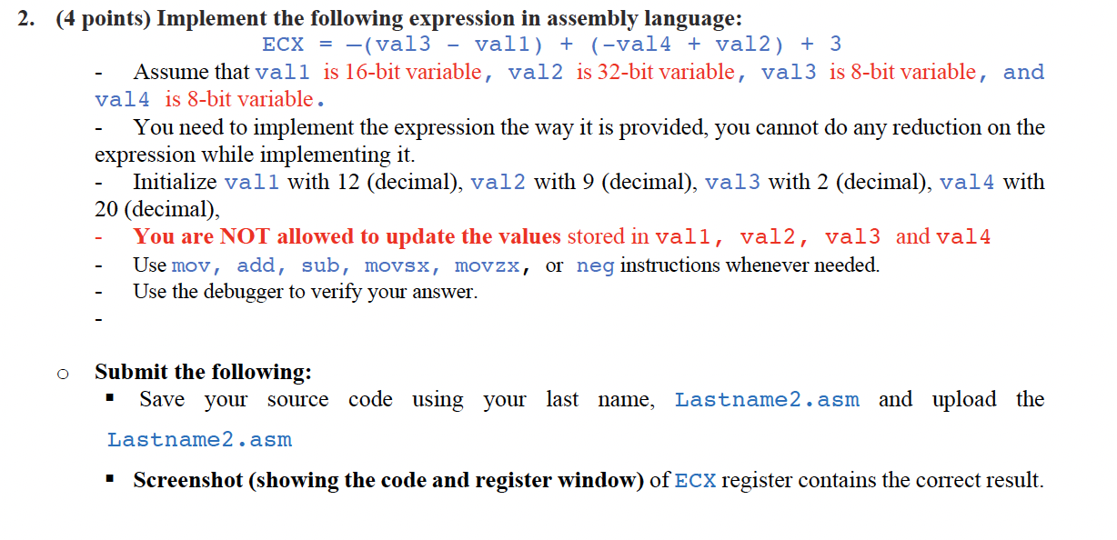 Solved (4 points) Implement the following expression in | Chegg.com