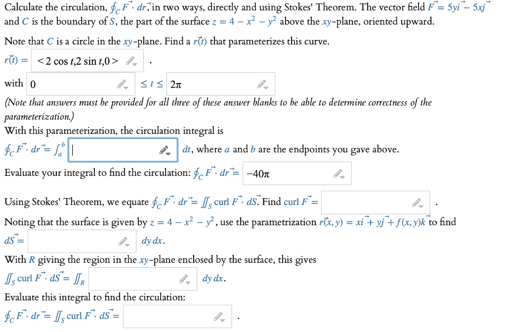 Solved Calculate the circulation, f.F. dr, in two ways, | Chegg.com