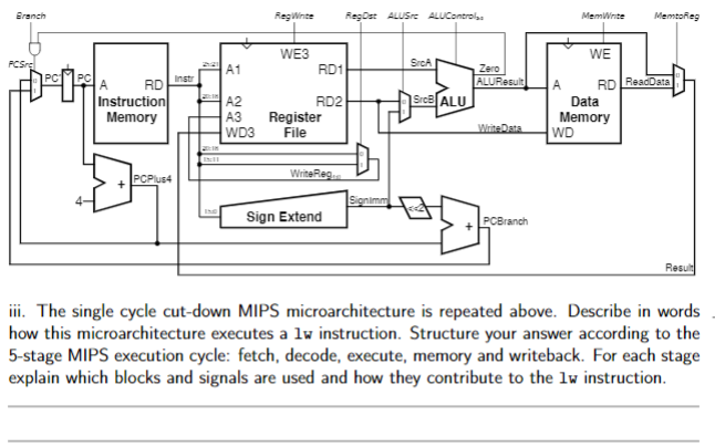 Solved Question 6 Processor Microarchitecture a) The figure | Chegg.com