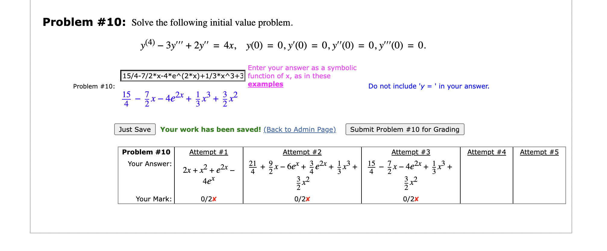 Solved Problem \# 10: Solve the following initial value | Chegg.com