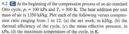 Solved Using variable-specific heat the answers are a) W/m = | Chegg.com