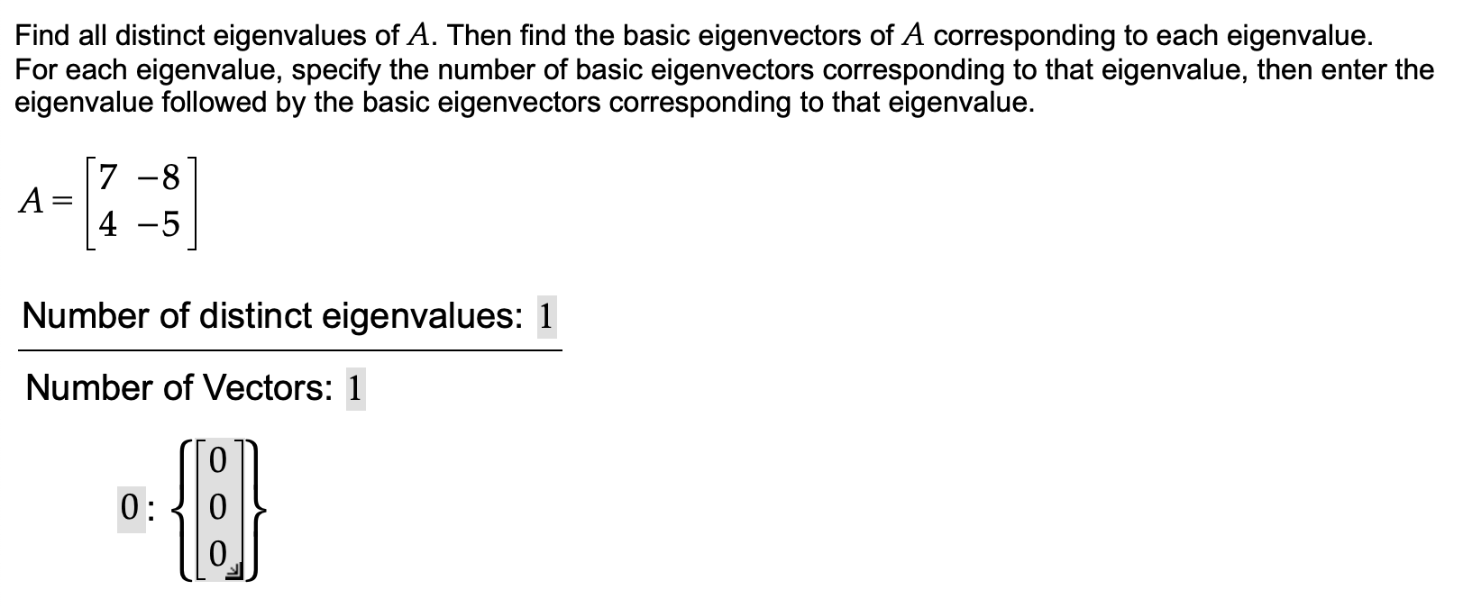Solved Find all distinct eigenvalues of A. Then find the | Chegg.com