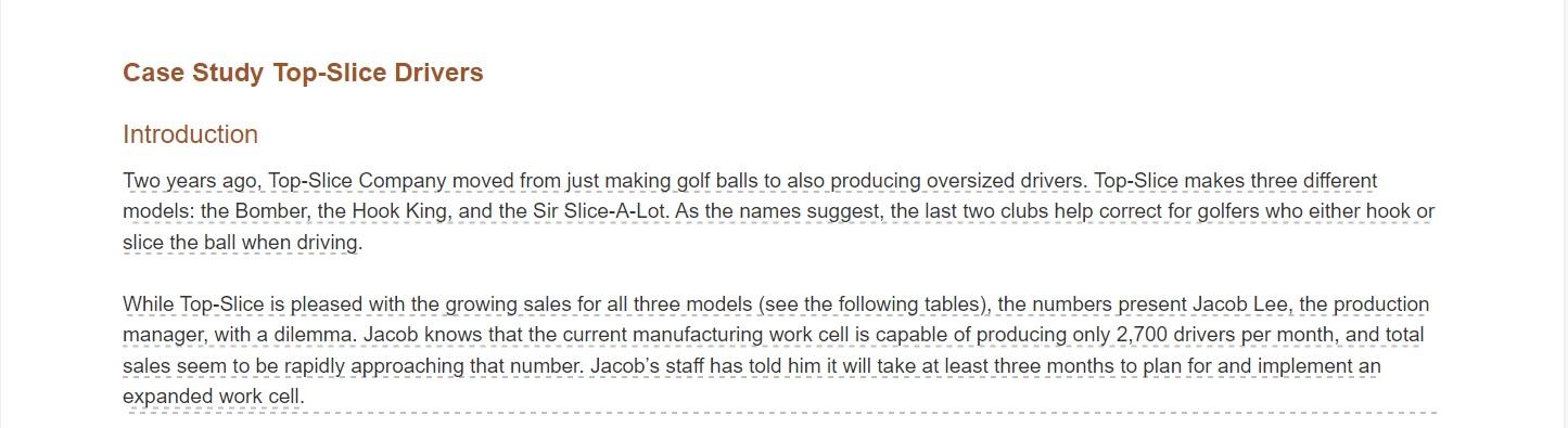 Solved Case Study Top-Slice Drivers Introduction Two years | Chegg.com