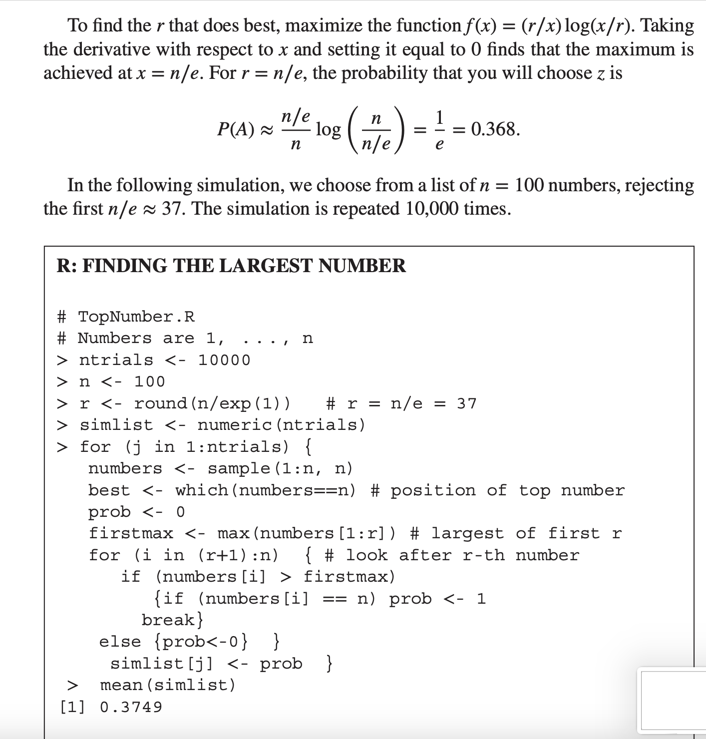 Solved [30 point] Read Example 2.12 (Finding the largest | Chegg.com