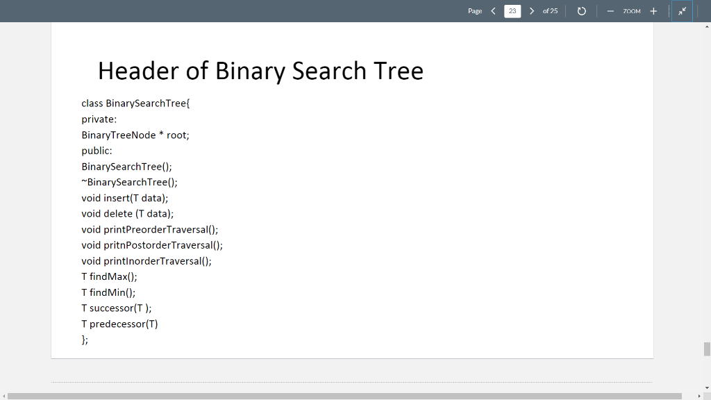 Solved Using C++, Implement the BinaryTreeNode and | Chegg.com