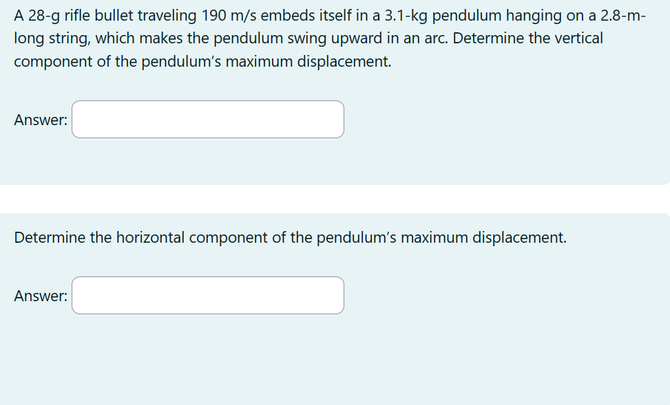 Solved Determine the horizontal component of the pendulum's | Chegg.com