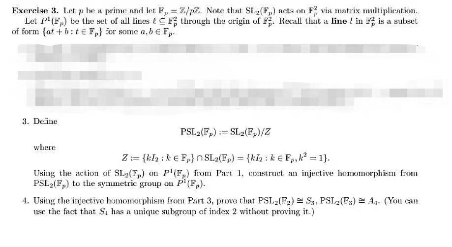 Solved Exercise 3. Let p be a prime and let Fp=Z/p Z . Note | Chegg.com
