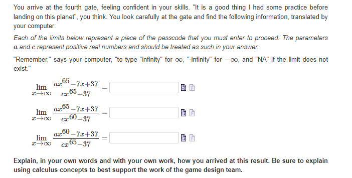 Solved You arrive at the fourth gate, feeling confident in | Chegg.com