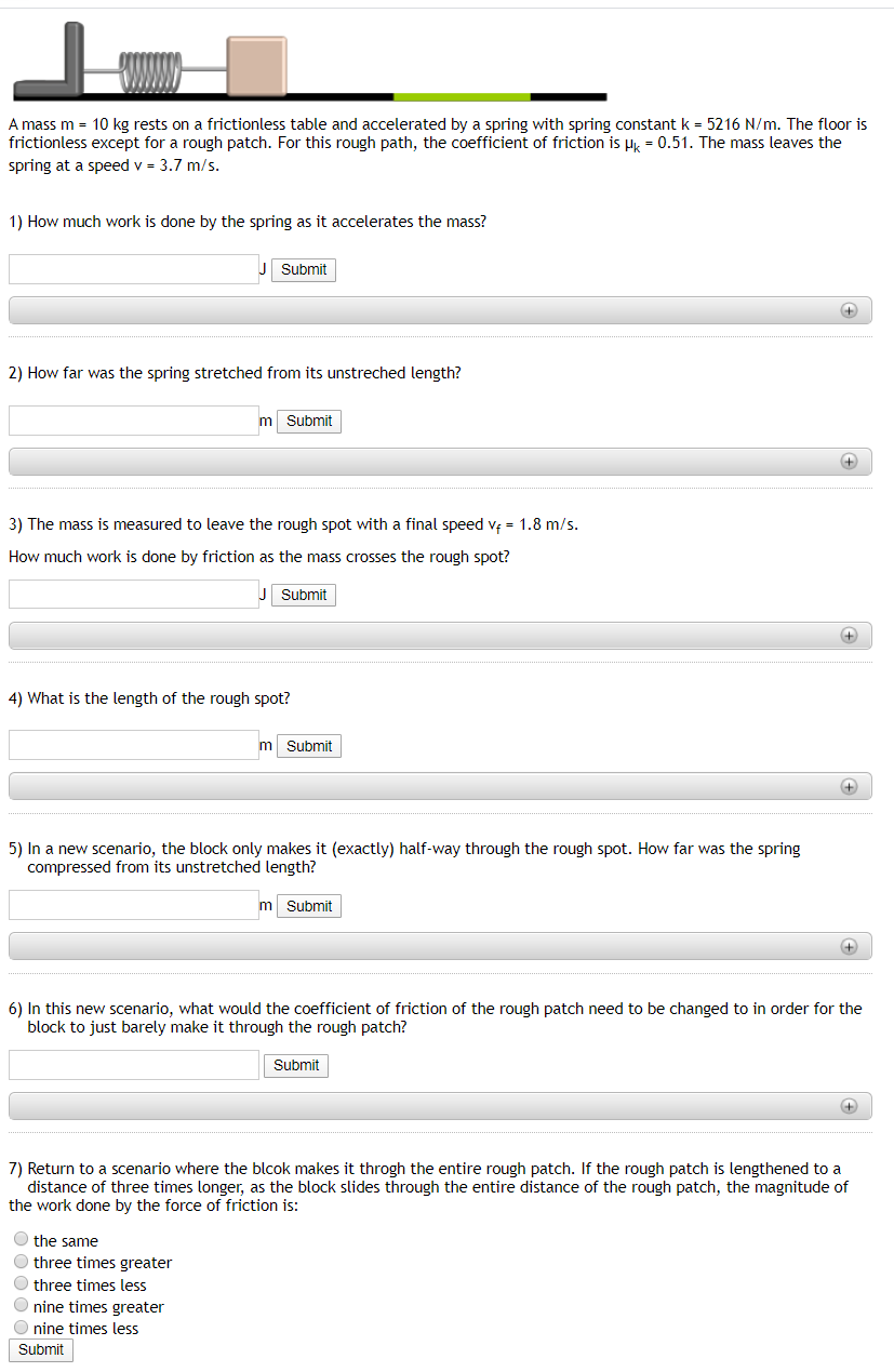 Solved A mass m = 10 kg rests on a frictionless table and | Chegg.com