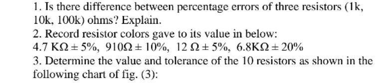 Solved 1. Is there difference between percentage errors of | Chegg.com