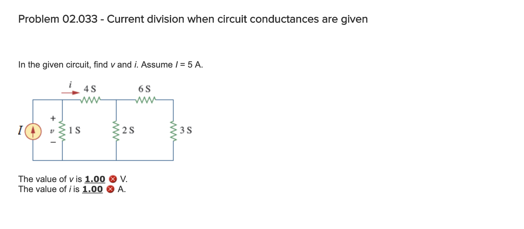 Solved Problem 02.033 - Current division when circuit | Chegg.com