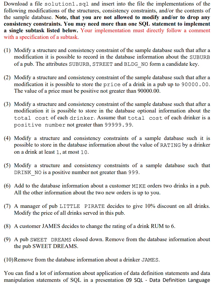 Solved n (1) Modify a structure and consistency constraint | Chegg.com