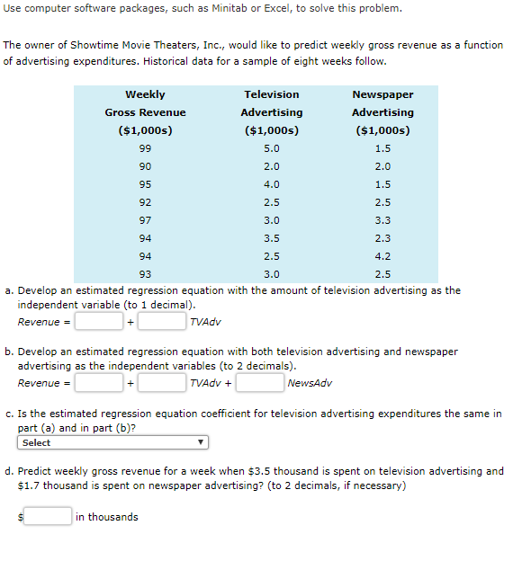 Solved Use computer software packages, such as Minitab or | Chegg.com
