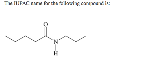 Solved The IUPAC name for the following compound is: H | Chegg.com