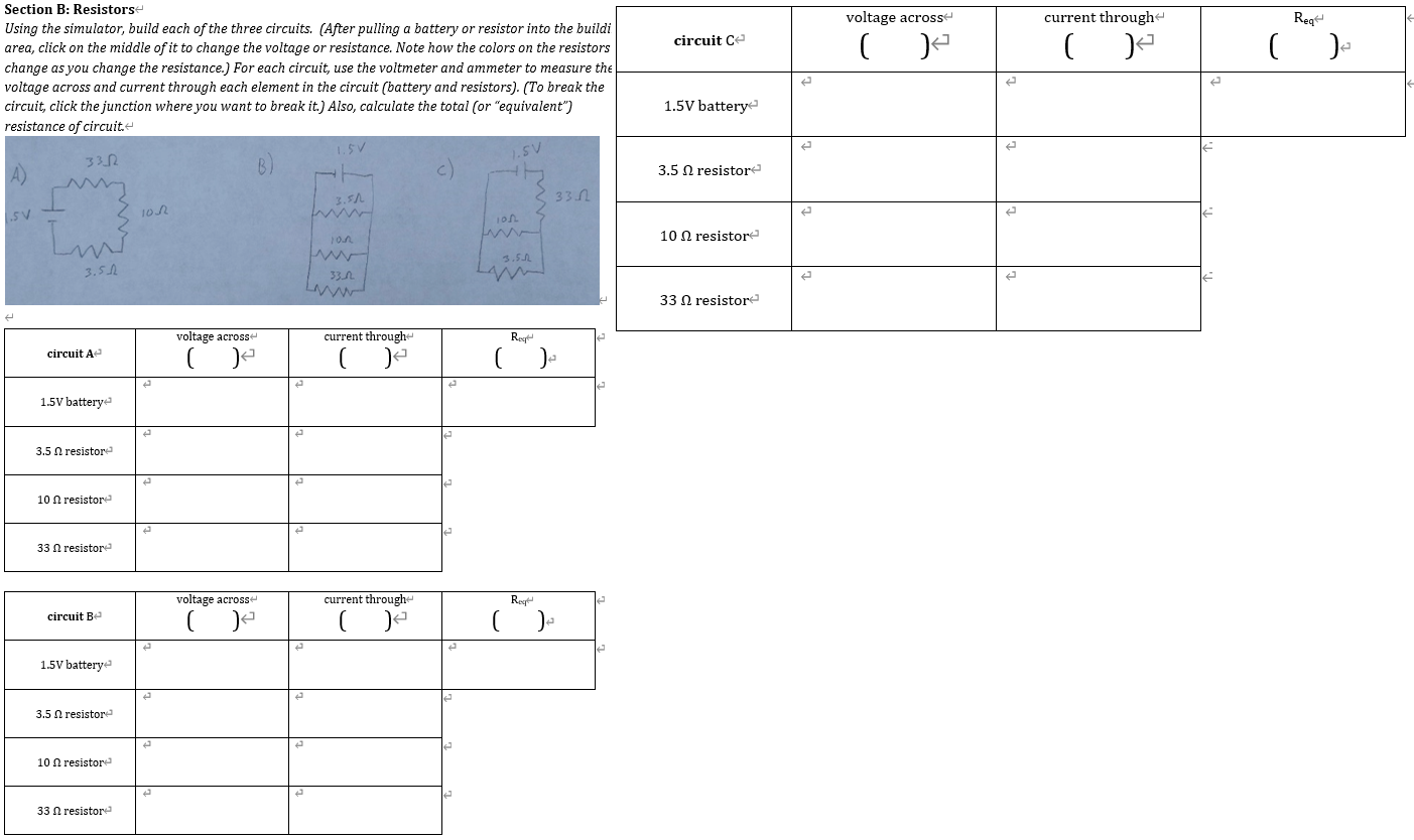Solved Voltage Across Current Through Circuit Ce Req