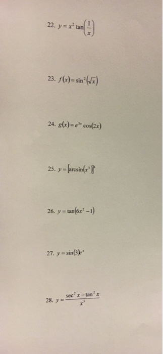 Solved 1 )B-4 5(3x24) 6X) 3ox) (3x24) 2.1)-3x2) 3. f(x)-e(3x | Chegg.com