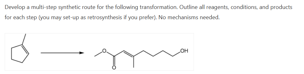 Solved Develop a multi-step synthetic route for the | Chegg.com