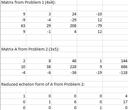 Solved Problem 1 [& marks] Consider the (424)-matrix | Chegg.com