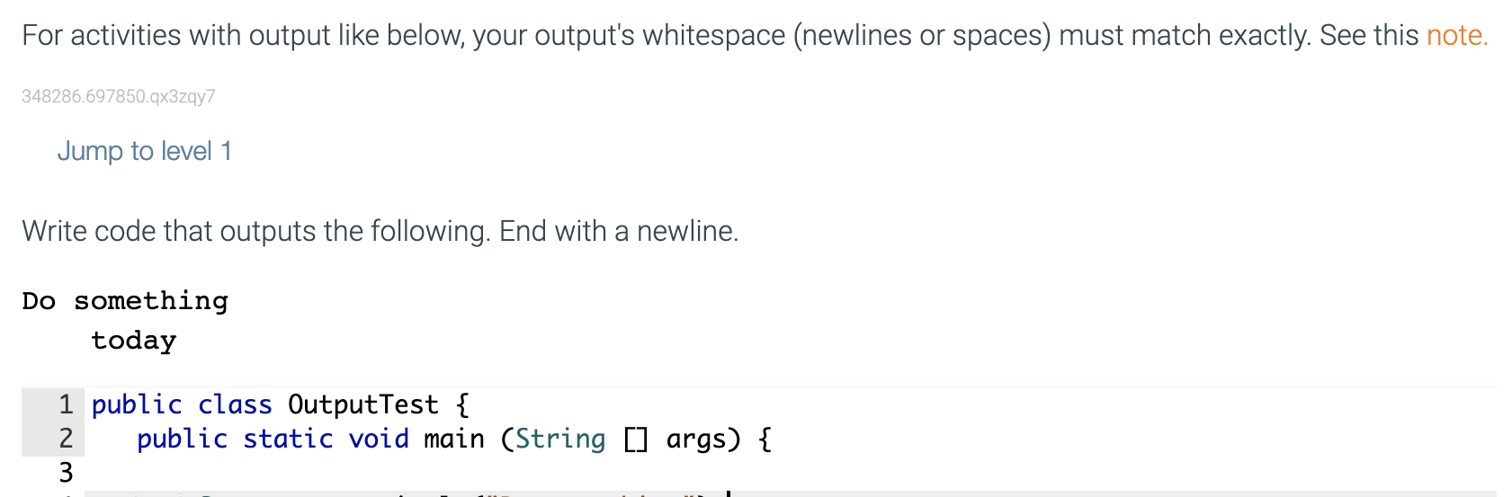 Solved For activities with output like below, your output's | Chegg.com Solved For activities with output like below, your output's | Chegg.com
