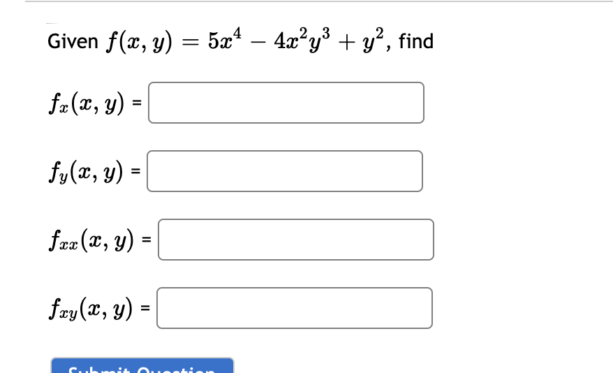 solved-given-f-x-y-5x4-4x-y3-y2-find-fx-x-y-chegg