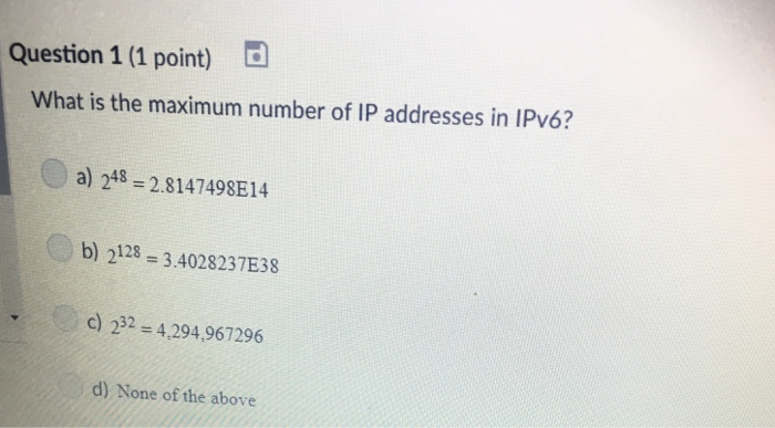 Solved d Question 1 (1 point) What is the maximum number of | Chegg.com