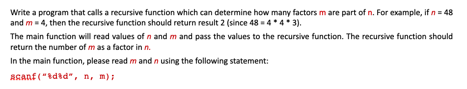 Solved Write a program that calls a recursive function which | Chegg.com