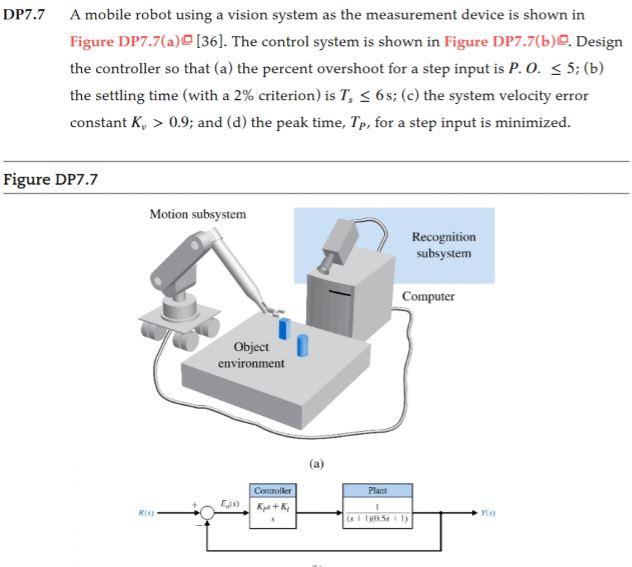 Solved DP7.7 A mobile robot using a vision system as the | Chegg.com